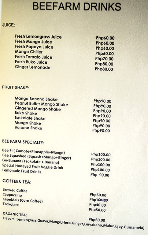 Bohol Bee Farm's Organic Menu and Restaurants