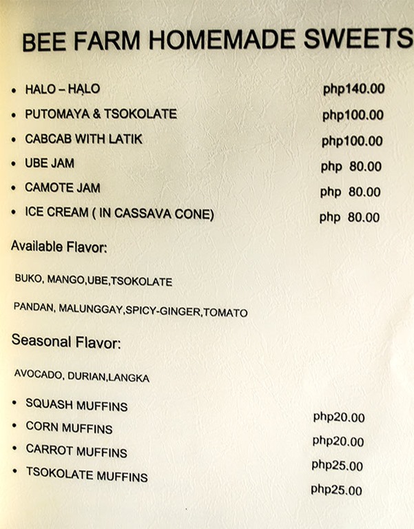 Bohol Bee Farm's Organic Menu and Restaurants